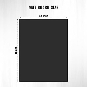 AUEAR, Black 8.5x11 Uncut Mat Matte Boards for Picture Framing, Print, Artwork - Backing Boards 1/16" Thick, 15 Pack