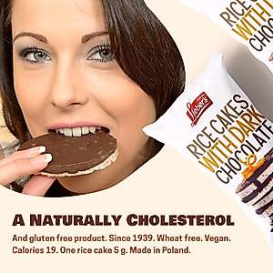 LIEBERS Dark Chocolate Rice Cakes, Kosher Certified Dairy Free, Gluten Free Snack (Dark Chocolate) Pack Of 3