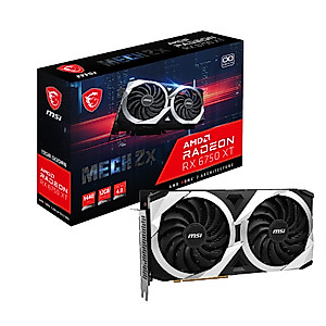MSI Gaming Radeon RX 6750 XT 192-bit 12GB GDDR6 DP/HDMI Dual Torx 3.0 Fans FreeSync DirectX 12 VR Ready OC Graphics Card (RX 6750 XT MECH 2X 12G OC)