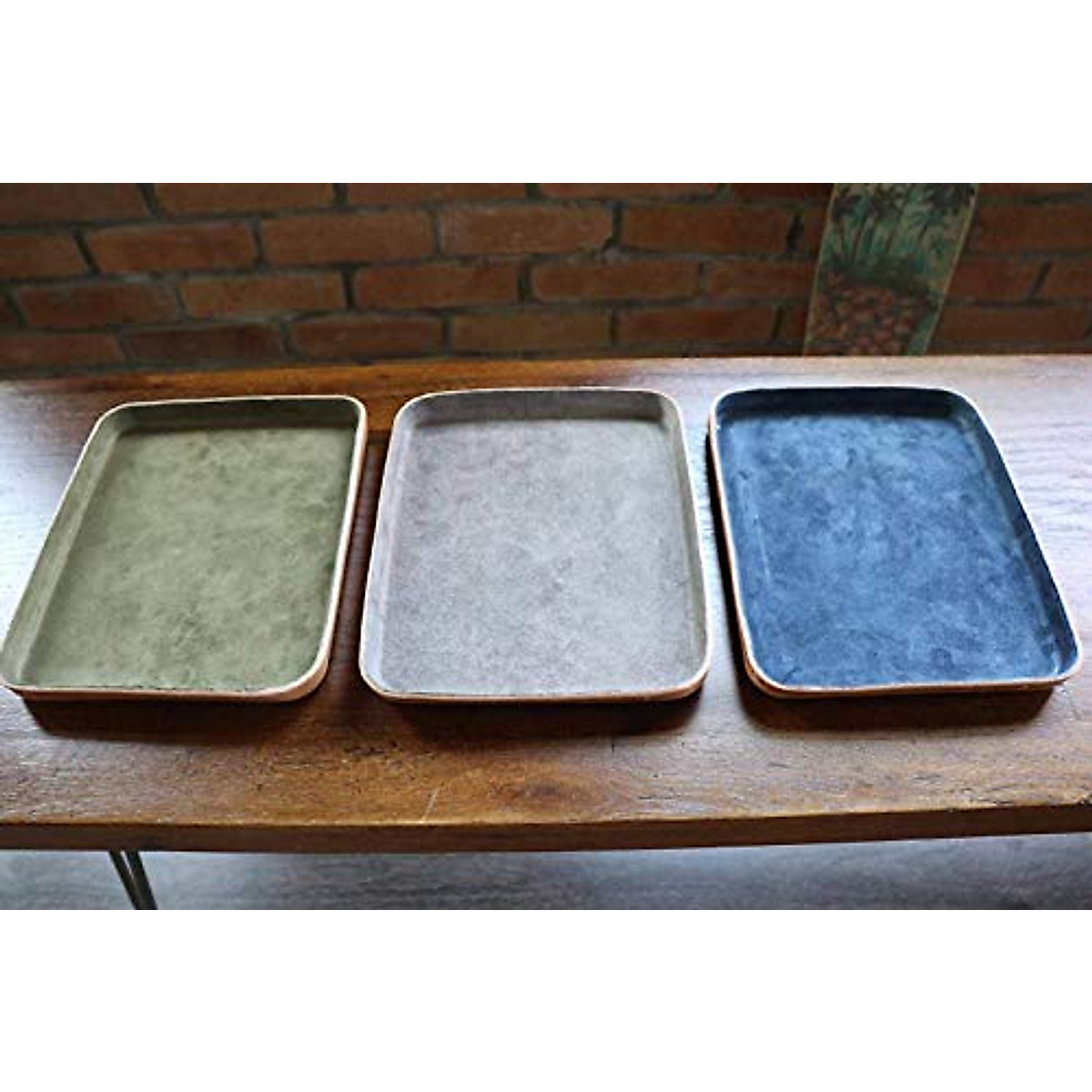 Molded Leather Valet Tray Large. Olive suede interior. Organizing accessories to store lifestyle Essentials. Home Decor