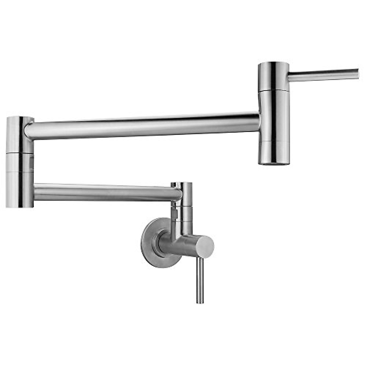Geyser GF46-S Andorra Series Stainless Steel Wall Mount Two Handle Pot Filler Faucet (Brushed Stainless Steel Finish)