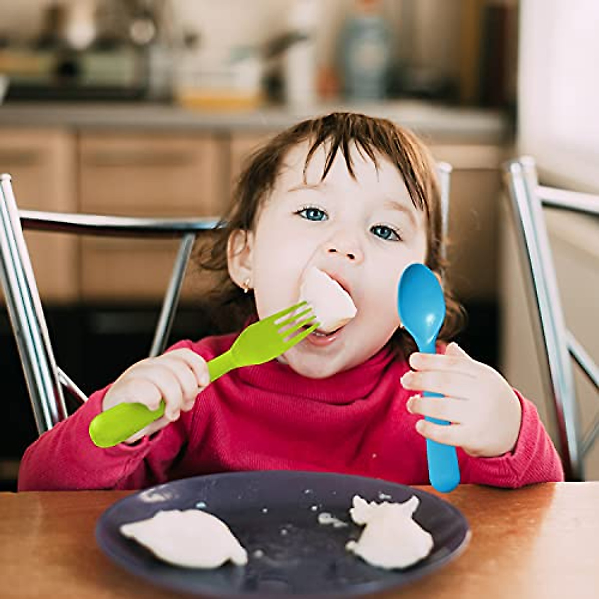Plaskidy Kids Forks Set of 16 – Safe, Reusable Toddler Utensils for Meals