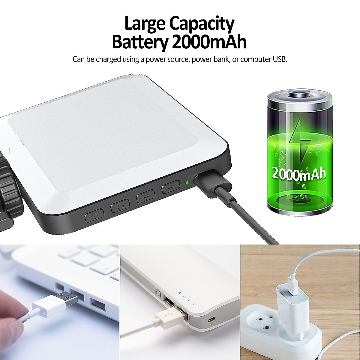 XINBAOHONG Rechargeable Selfie Light, Clip Fill Light for Phone Laptop Tablet Portable Light for Video Conference Live Streaming Zoom Call Makeup Picture (Black)