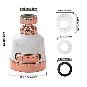 VIPMOON 2 Packs Swivel Faucet Aerator, 360 Degree Rotating kitchen Sink Faucet Head sprayer attachment,3 Mode Adjustable Anti-Splash Kitchen Sink Aerators