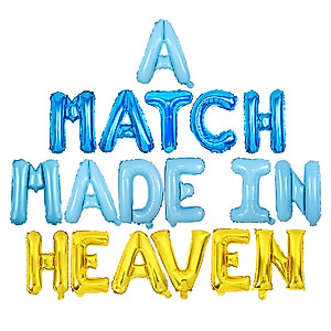 Wonmelody Match Made in Heaven Party Decorations with A Match Made in Heaven Balloon Banner Diamond Balloon Heaven Perfect Match Bachelorette Wedding Party Decor for Engagement Party Bridal Shower