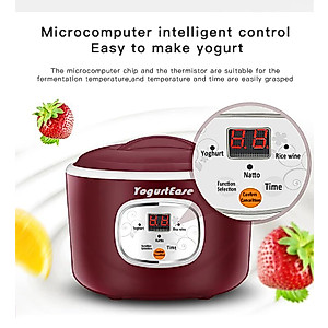 YogurtEase Automatic Yogurt Maker, Compact Greek Yogurt Maker Machine with Constant Temperature Control, Stainless Steel Container, 1 Quart for Home Organic Yogurt