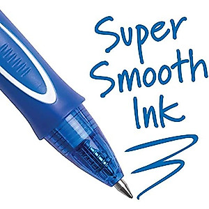 BIC Gel-ocity Quick Dry (DRIES UP TO 3X FASTER) Bulk 24 Pack Of 12 Black And 12 Blue Ink Pens, Smear Free, Retractable Gel Pens, Medium Point 0.7mm, Pens For Taking Notes For Adults Women & Men.