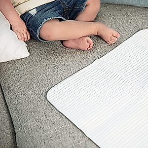 Lila Mae Baby Changing Mat - Wipeable, Portable Changing Pad, Travel Changing Mat for Baby or Small Toddler, Easy to Fold or Roll Up - Faux Leather (Black Pencil Stripe)