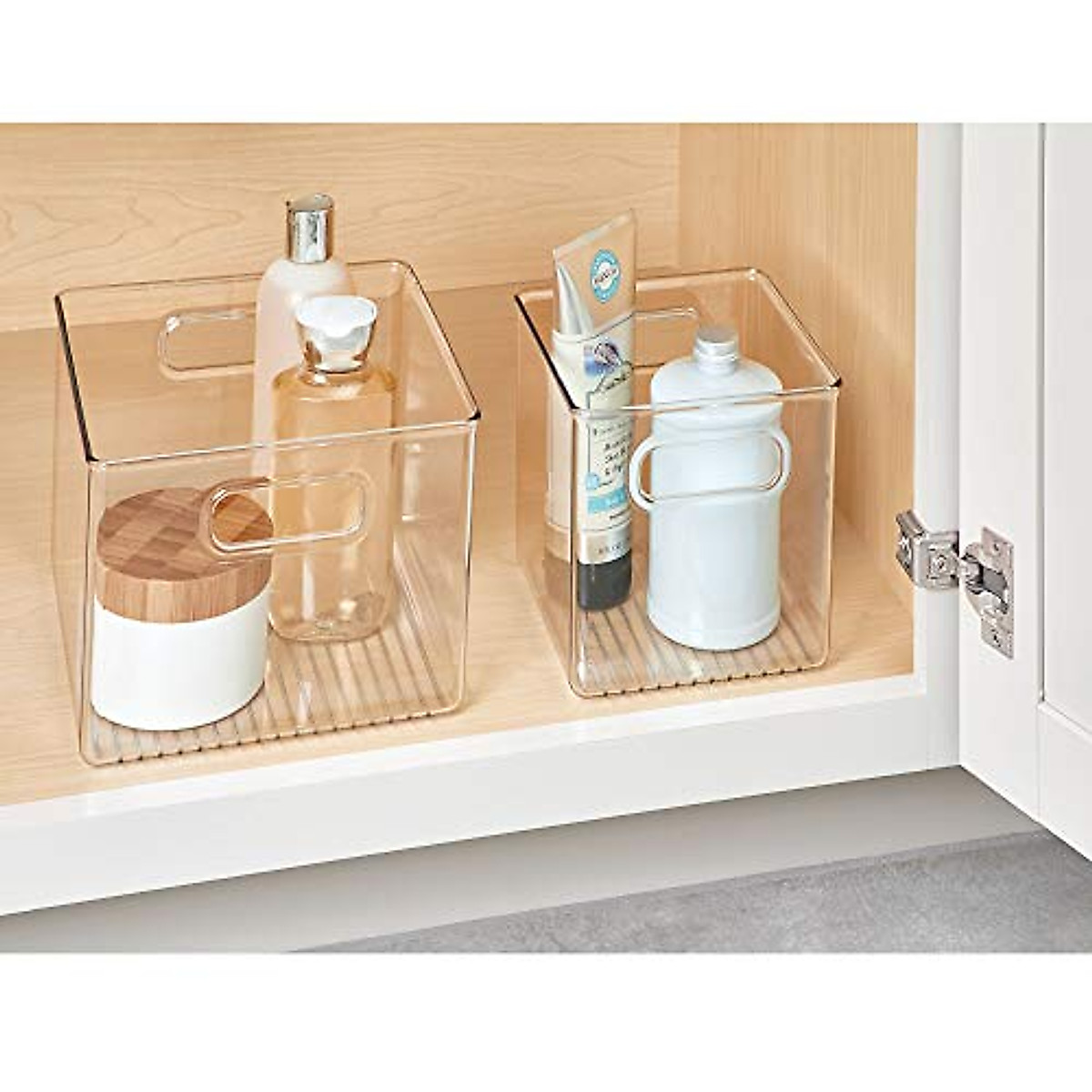 InterDesign Linus Plastic Countertop, Closet, and Vanity Organizer, Storage Bin for Bathroom, Bedroom, Office, Craft Room, Kitchen, Cube