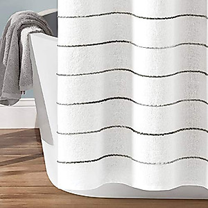 Lush Decor Ombre Stripe Yarn Dyed Cotton Shower Curtain, 72" x 72", Gray