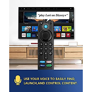 L5B83G 3RD GEN Replacement Voice Remote with Black Cover for Amazon Fire TV Stick (2nd Gen/3rd Gen/Lite/4K) Fire TV Cube (1st Gen and Later) Fire TV (3rd Gen, Pendant Design)