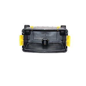 Erie Tools Portable Rolling 2-Tiered Organizer Storage Box with Foldable Auto-Locking Handle and Detachable Storage Compartment for Crafts Toys Fishing Tools