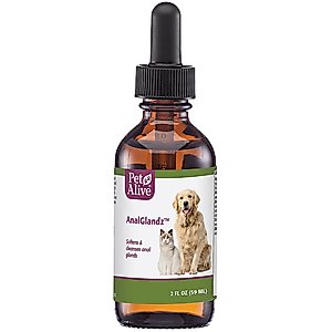 PetAlive AnalGlandz - Natural Herbal Cleansing Solution for The Anal Glands of Dogs and Cats - 59 mL