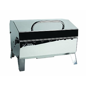 Kuuma Premium Stainless Steel Mountable Gas Grill w/Regulator by Camco -Compact Portable Size Perfect for Boats, Tailgating and More - Stow N Go 125" (58140)