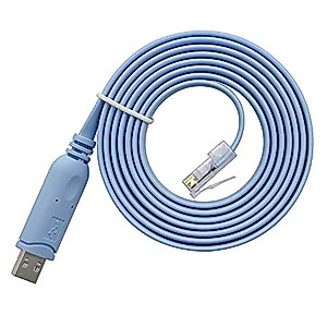 USB to RJ45 Console Cable,5FT(1.5M) USB A Male to RJ45 Male FTDI Cisco Console Cable for Routers, Switches,Serves and More.
