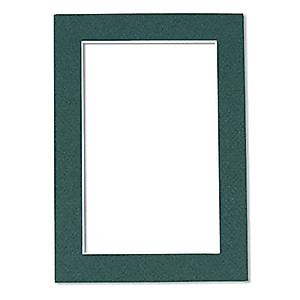 11x14 Mat Bevel Cut for 9x12 Photos - Acid Free Forest Green Precut Matboard - for Pictures, Photos, Framing - 4-ply Thickness