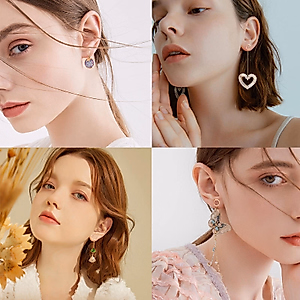 Beebeecraft 1 Box 20Pcs 18K Gold Plated Stud Earrings with Loop Simple Circle Geometry Earring Posts with 20Pcs Butterfly Ear Back for Valentine's Day Jewelry Making