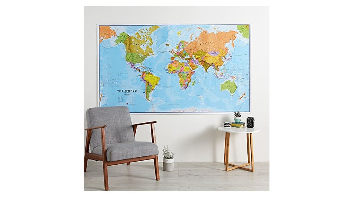 Giant World Map 46x80 Inch - Educational & Decorative Map