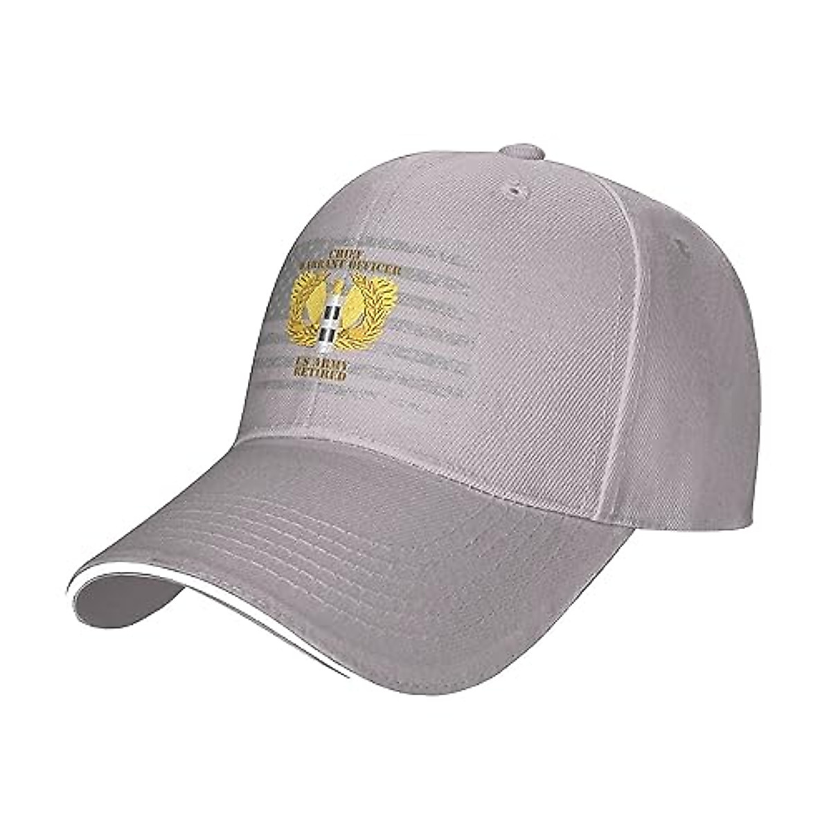 Army Retired Chief Warrant Officer Emblem Cw2 Hat Baseball Cap Duck Tongue Cap Adult Sandwich Hat Gray