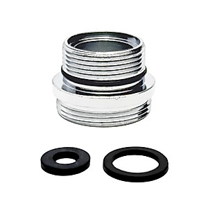 XNTONG - Faucet Aerator Adapter, Male Thread M18.5 to Male Thread M22, Copper Plated Chrome Faucet Adapter, Suitable for Kitchen Faucet Adapter Kit Connection, (M18.5-M22)