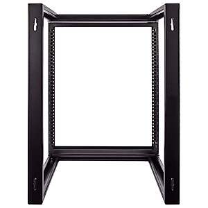 NavePoint 12U Server Rack with Swing Gate - 12U Wall Mount Rack for 19 Inch IT Equipment Open Frame Rack – Network Rack Wall Mount for AV & Server Equipment 18” Deep 12U Rack, Black
