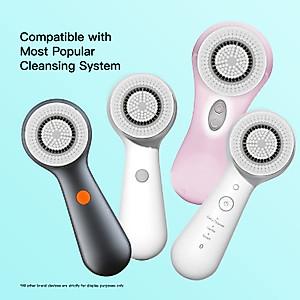 Brushmo Brush Head Replacements Compatible with Clarisonic Mia 1, Mia 2, Mia Fit, Alpha Fit, Smart Profile Uplift and Alpha Fit, Sensitive Facial 4 Pack (Sensitive)