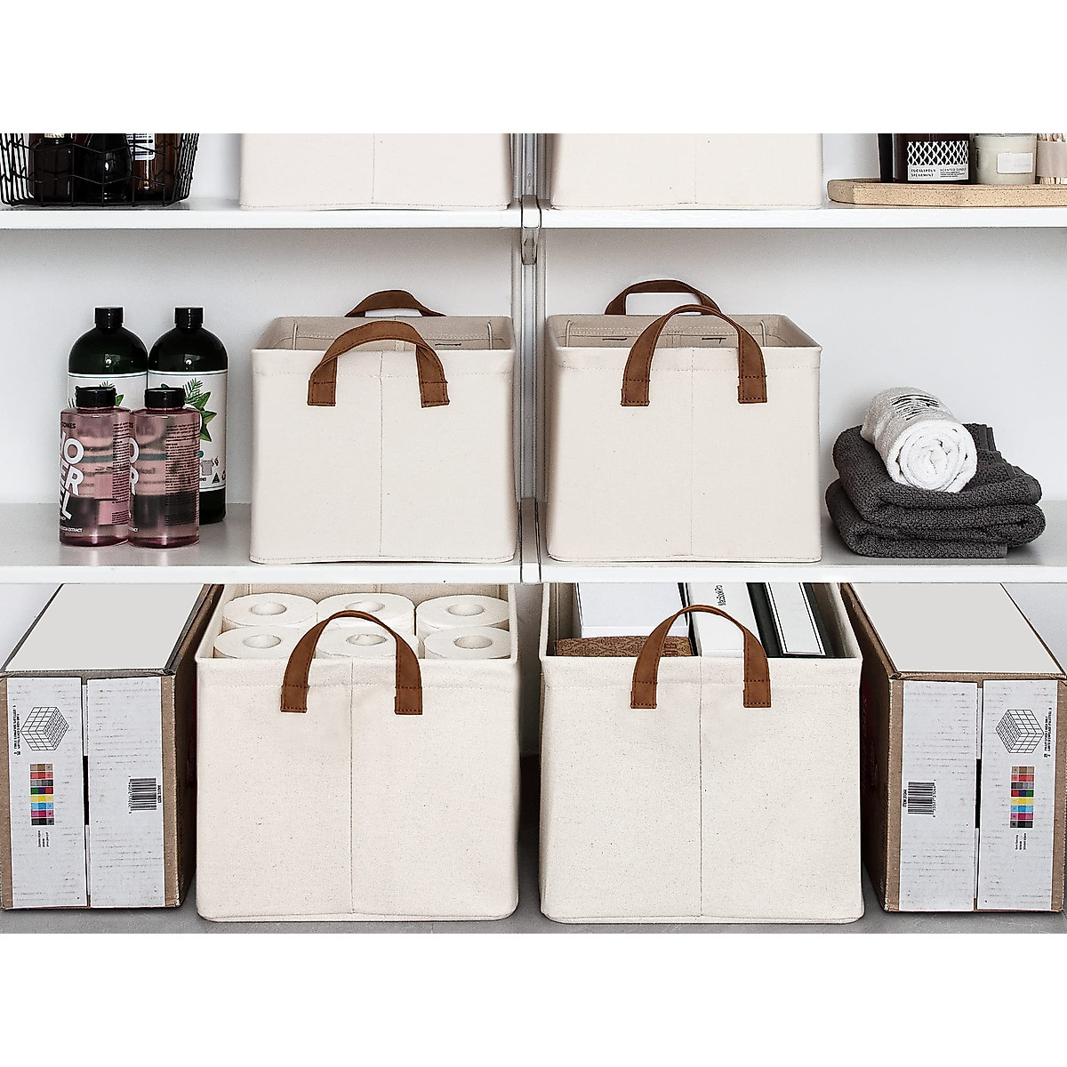 StorageWorks 2-Pack Narrow Storage Bins with 2-Pack Rectangle Storage Bins