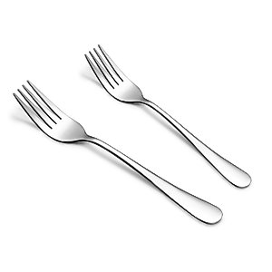 Stainless Steel Forks Set, 6PCS 8.1inch Forks and 6PCS 7.3inches Forks, Set of 12 Top Food Grade Silverware Forks, Mirror Polished & Dishwasher Safe