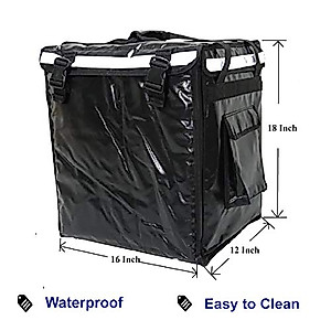 PK-66V: Middle Food Delivery Backpack,16" L x 12" W x 18" H, Top Loading, Insulated Pizza Delivery Bag, Food Take Out Backpack, Thermal Delivery Bag, Pizza Delivery Backpack,Matte Waterproof