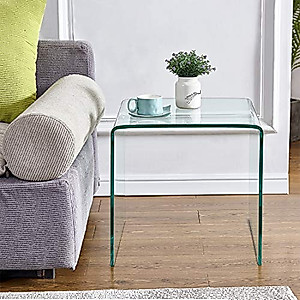 Bedside Table,Glass Nightstand Table (20x20x19) Clear