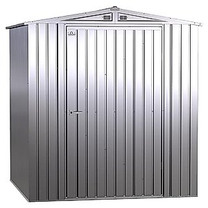 Arrow Shed Elite 6' x 6' Outdoor Lockable Gable Roof Steel Storage Shed Building, Silver