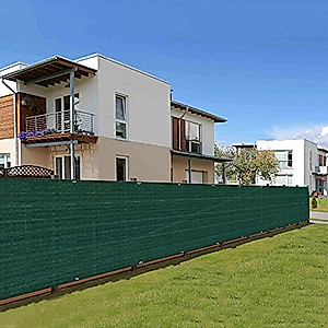 ALBN Balcony Privacy Protective Screens Fence Cover UV-Proof 85% Blockage Metal Holes Easy to Install for Garden Yard Wall, with Cable Ties (Color : Dark Green, Size : 1.2x10m)