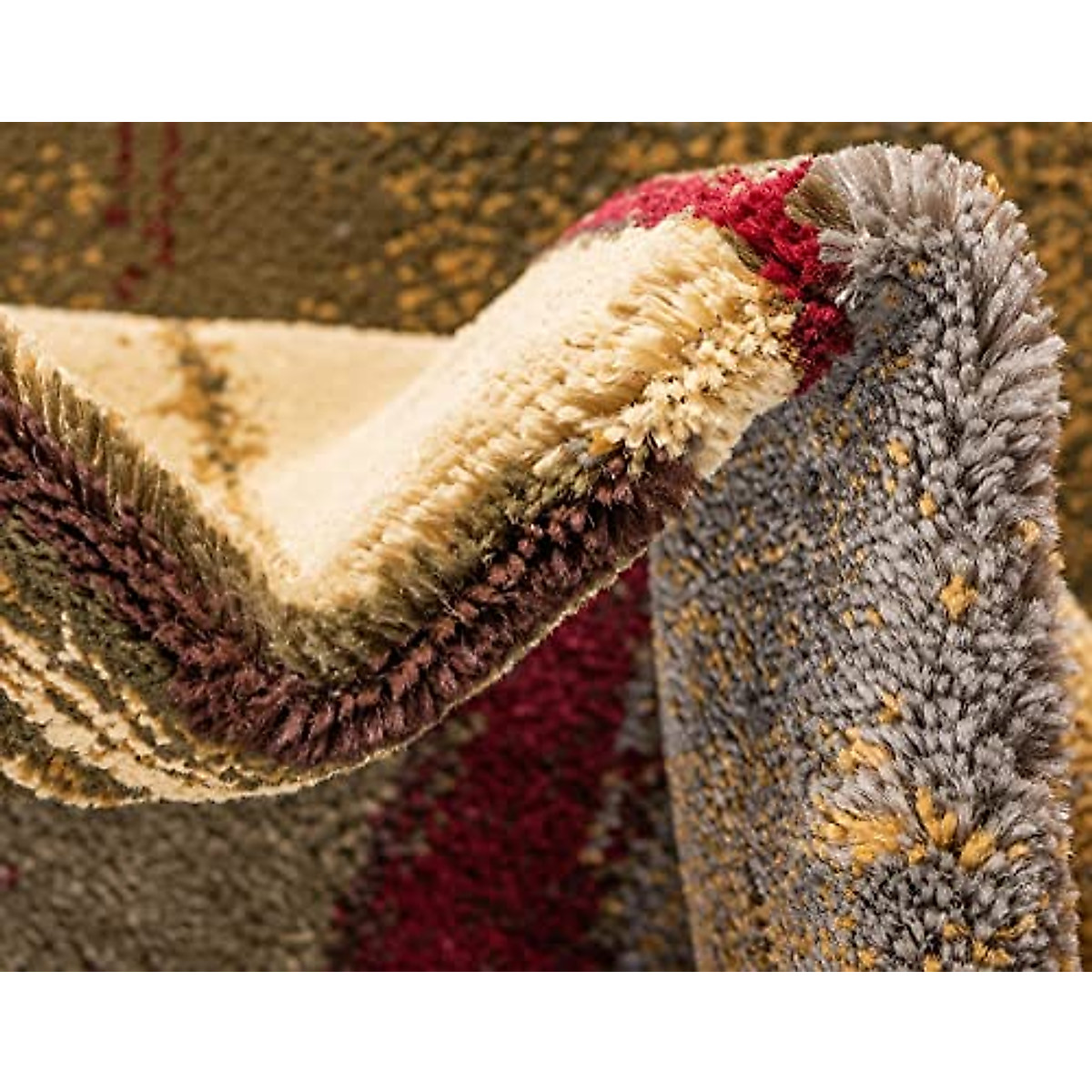 Unique Loom Barista Collection Area Rug - Timor (8' Square, Multi/ Red)