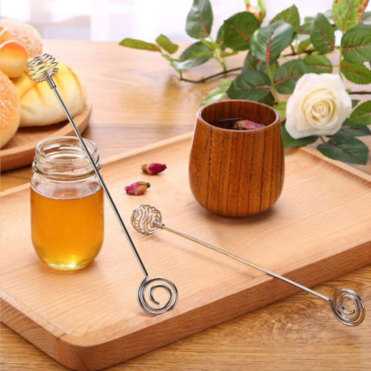 ISKYBOB 4 Pack Stainless Steel Honey Stick Dipper,19.6 cm/7.7'' Long