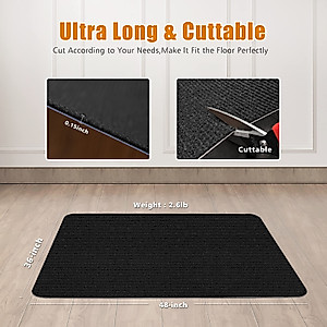 Office Chair Mat for Hardwood & Tile Floor, Computer Gaming Rolling Chair Mat, Under Desk Low-Pile Rug, Large Anti-Slip Floor Protector Rug, Easy to Clean,Black(48"*36")