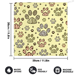 Lurnise Hand Towel Animal Footprints Hand Towels Dish Towel Lanyard Design for Bathroom Kitchen Sports
