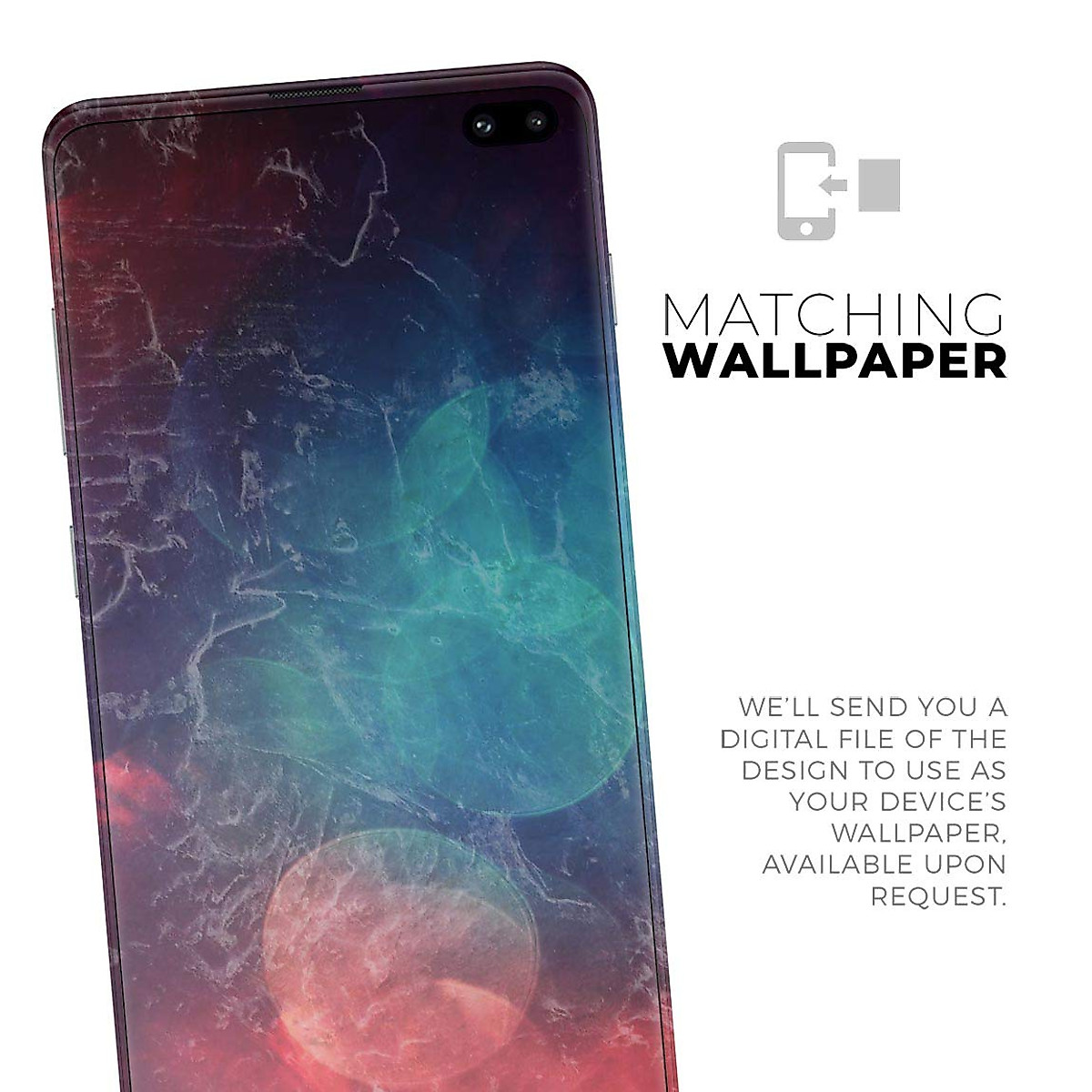 DesignSkinz Abstract Fire & Ice V7 Protective Vinyl Decal Wrap Skin Cover Compatible with The Samsung Galaxy S20 (Screen Trim & Back Glass Skin)