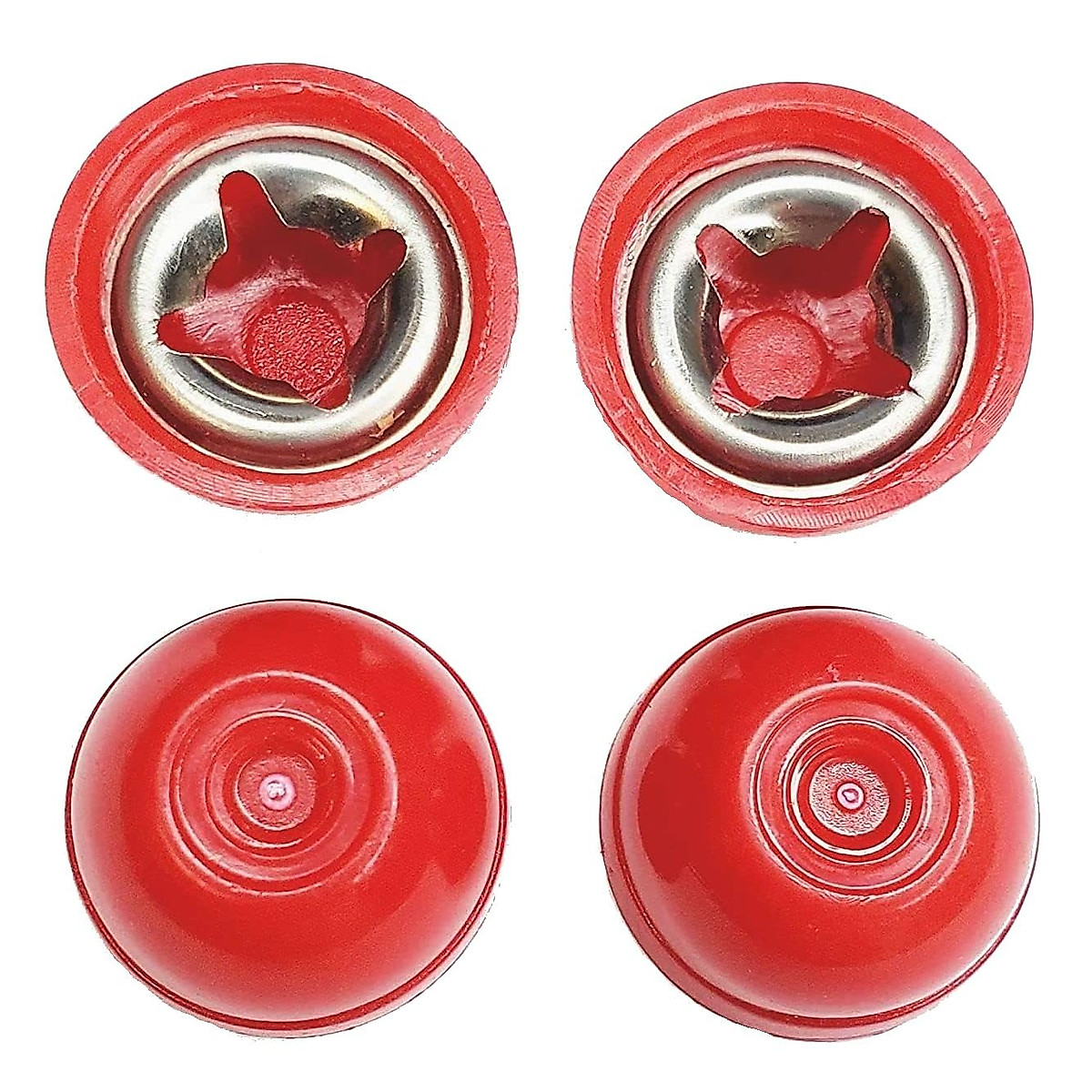 Quadrapoint Hub Cap Replacement compatible with Popular Red Wagon Brand, Classic Infant WALKER Wagon - fits 1/4 Inch Axle Diameter, Red 4-pk