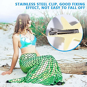 OBTANIM 2 Pcs Starfish Hair Clip Resin Beach Sea Star Hair Pins Mermaid Hair Clips Accessories for Women and Girls