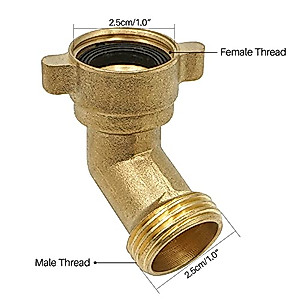 Garden Hose Elbow Connector ? Degree Solid Brass Adapter Hose Extender for Eliminates Stress and Strain On RV Water Intake Hose Fittings