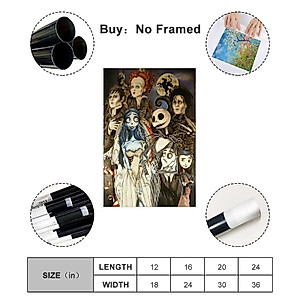 Shruan Tim Burton Edward Scissorhands Canvas Poster Bedroom Decor Sports Landscape Office Room Gift Unframe-style 16x24inch(40x60cm)