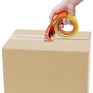 PROSUN 2 Pack Metal Packing Tape Dispenser Gun: 2-inch Wide Tape dispensers/3-Inch Inner Paper Core(2"Orange+2"Blue)