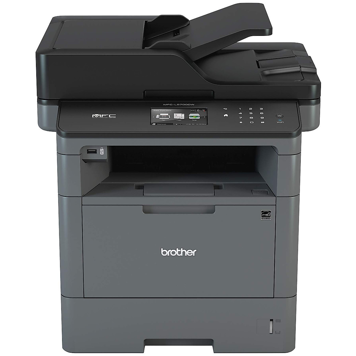 Brother MFC-L5700DW Monochrome Multifunction All-in-One Laser Printer, Flexible Network Connectivity, Mobile Printing, Scanning, Duplex (Renewed)