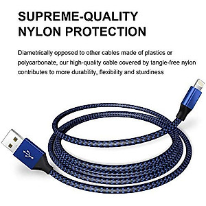 [Apple MFi Certified] iPhone Charger 5Pack(3/3/6/6/10 FT)Long Lightning Cable Fast Charging High Speed Data Sync USB Cable Compatible iPhone 14/13/12/11 Pro Max/XS MAX/XR/XS/X/8/7/Plus/6S iPad AirPods