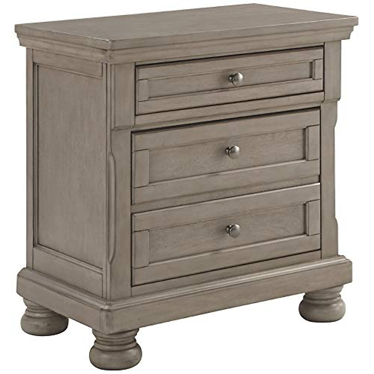 Signature Design by Ashley Lettner Modern Traditional 2 Drawer Nightstand, Light Gray