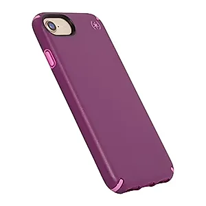 Speck Products Protective Skin Cover for iPhone SE 2020 Case/iPhone 7 Case (Also Fits iPhone 6 and iPhone 6S) - (Mangosteen Purple/Hibiscus Pink)