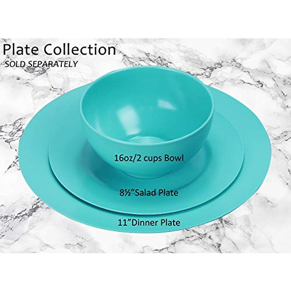 Calypso Basics by Reston Lloyd Melamine Dinner Plate, Set of 6, Turquoise