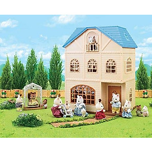 Calico Critters Sky Blue Terrace Gift Set, Dollhouse Playset with Figures, Furniture and Accessories