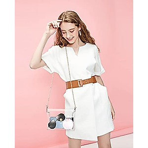 LHMTQVK Clear Purse for Women Clear Crossbody Bag Stadium Approved Transparent Bags for Concerts Sports Event Party (Golden)