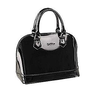 Yan Show Women's Satchel Purse Large Tote Lady Shoulder Bag Patent Leather Handbag Top Handle Shell Bag (black-1)